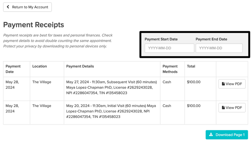 My Account - Your Patient/Client Portal - Jane App